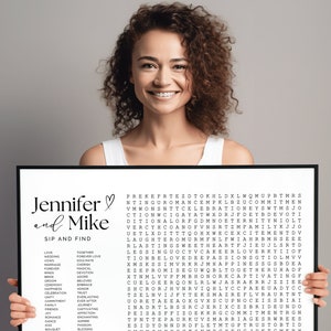 Custom Wedding Word Search Game Sip and Search Wedding Word Search ...