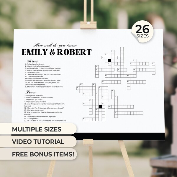 Editable Crossword Puzzle Template - Etsy
