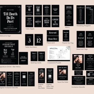 Moody Wedding Decor Moody Wedding Template Bundle Canva Moody Signs ...