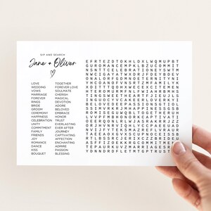 Small Word Search Custom Wedding Word Search Cocktail Hour Game Custom ...