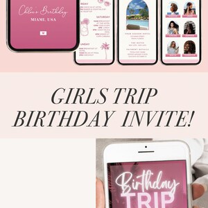 Girl Birthday Trip Itinerary Beach Trip Itinerary Birthday Party Invite ...