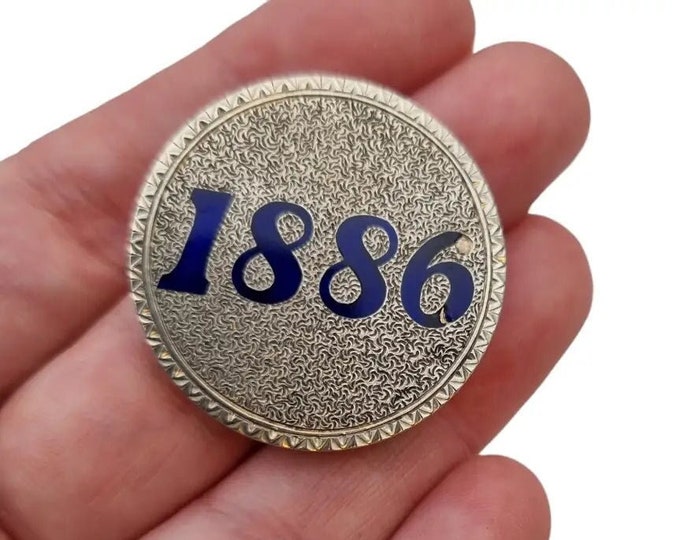 Number Silver Brooch, 1886 Modernist Brooch, Number Pins, Art Nouveau ...