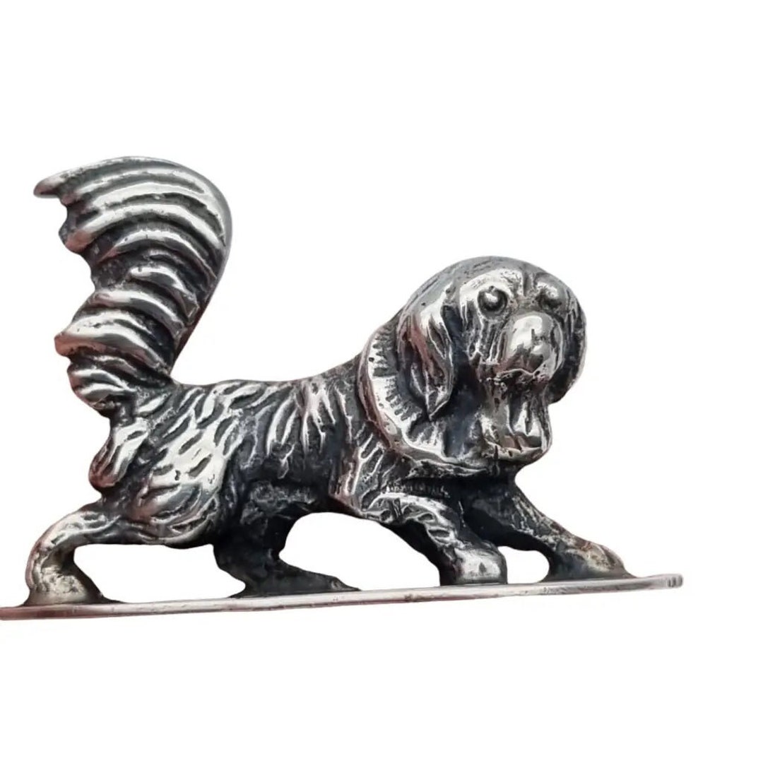 Vintage Silver Dog Figure, Silver Dog Miniature, Contrasted Silver ...