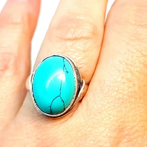 Turquoise Stone Silver Ring Turquoise Silver Ring 925 - Etsy
