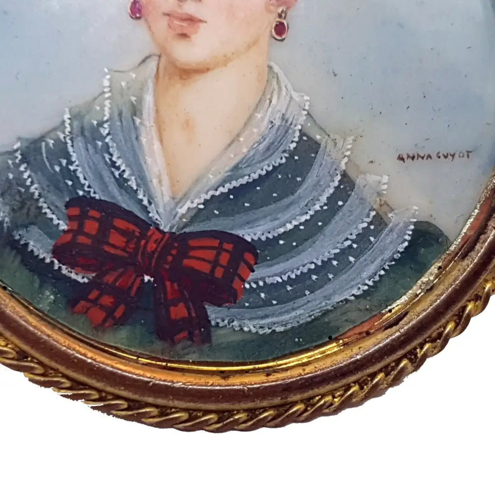 Victorian Miniature Hand Painted Lady Brooch Hand Painted Cameo Brooch ...