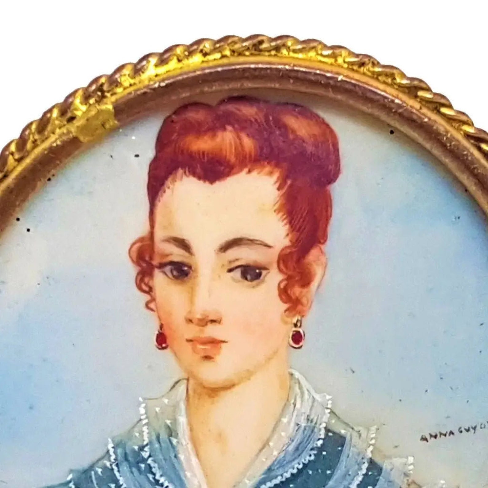 Victorian Miniature Hand Painted Lady Brooch Hand Painted Cameo Brooch ...