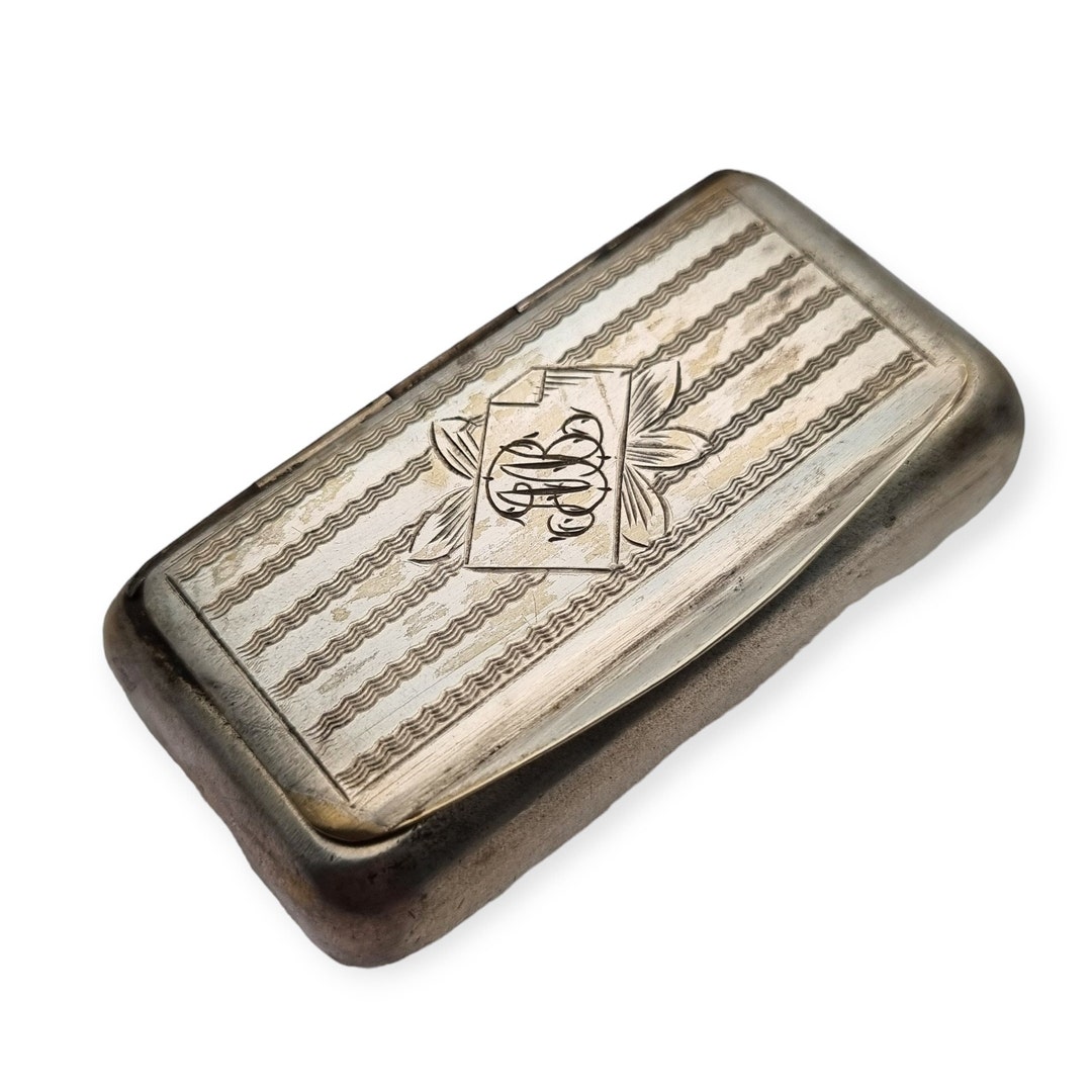 French Silver Metal Snuff Box, Circa 1900, Special Gift for Collectors ...