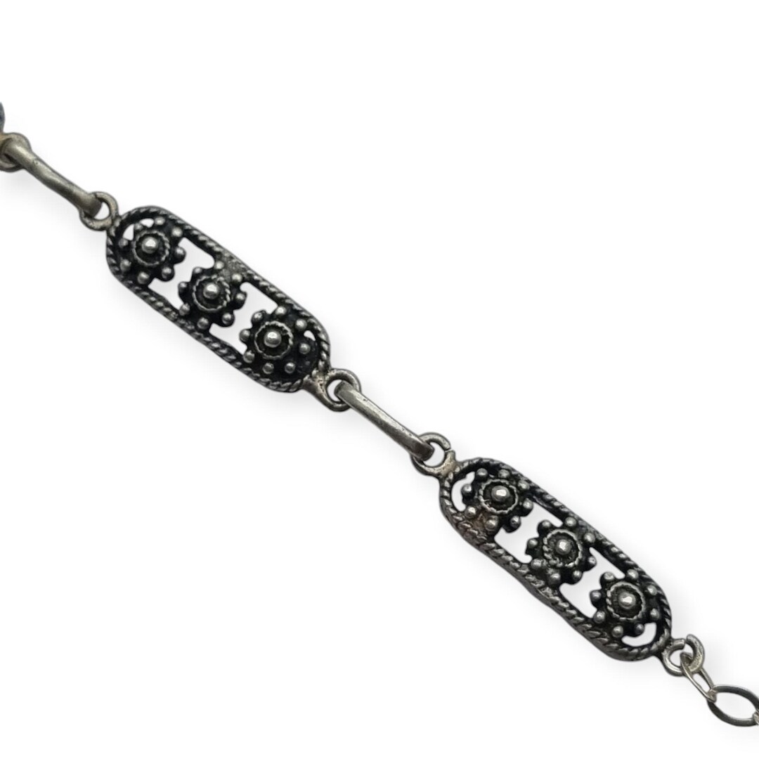 925 Silver Filigree Charro Bracelet, 80s, Traditional Spanish Jewelry ...