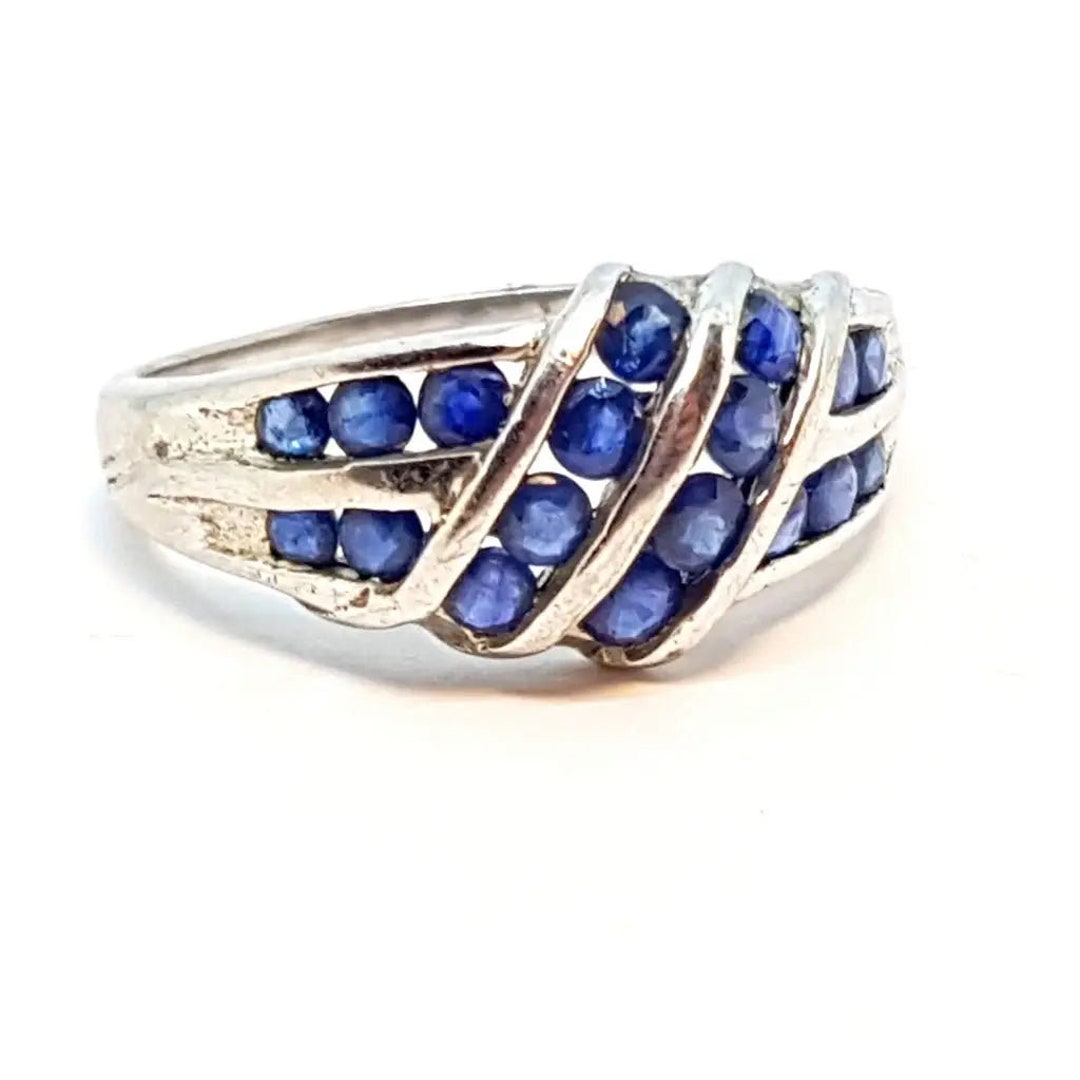 Vintage Blue Silver Ring for Women, Original Rings for Her, Circa 1980 ...