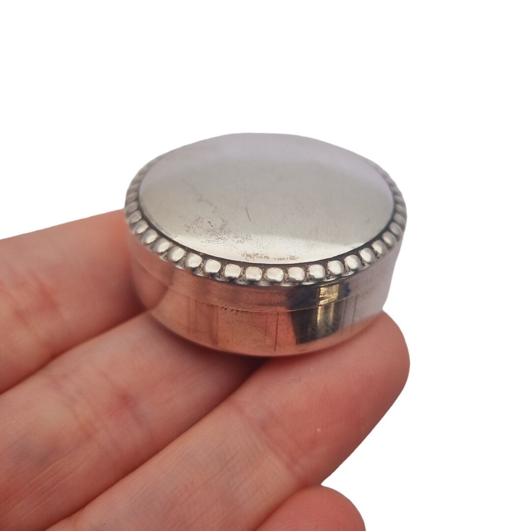 Silver Round Box, Sterling Silver Case, Silver Pills Case, Vintage ...