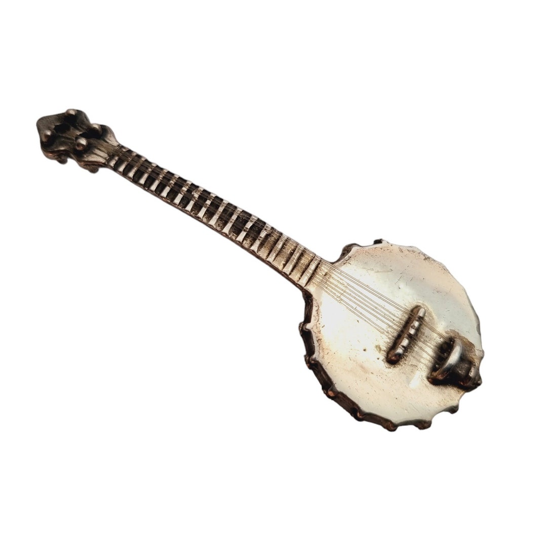 Sterling Silver Miniature Banjo Figurine, Musical Instrument for ...