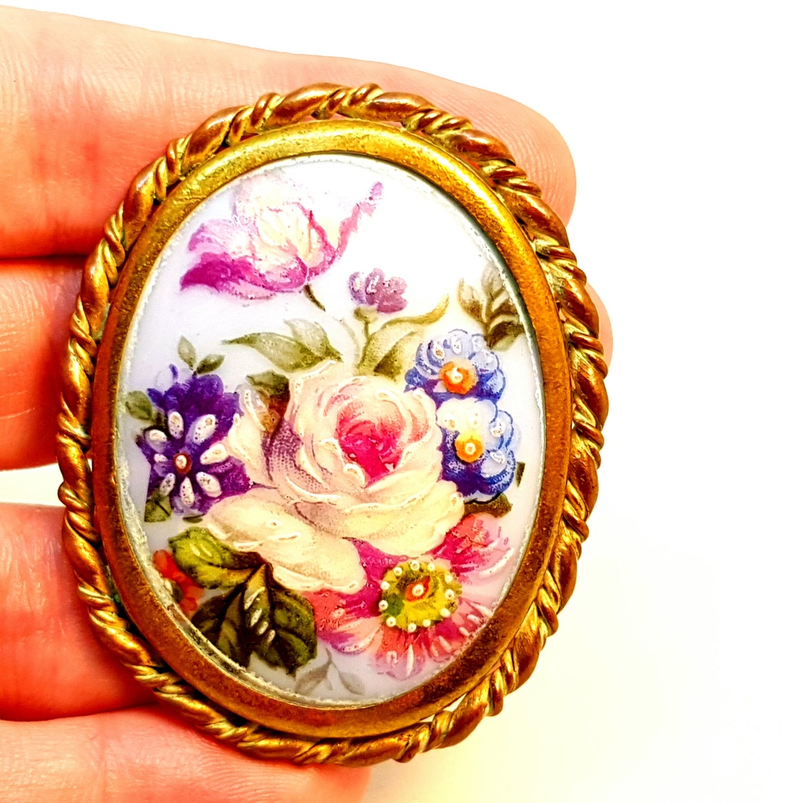 Vintage Brooch/limoges Brooch/french Brooch.limoges Porcelain - Etsy