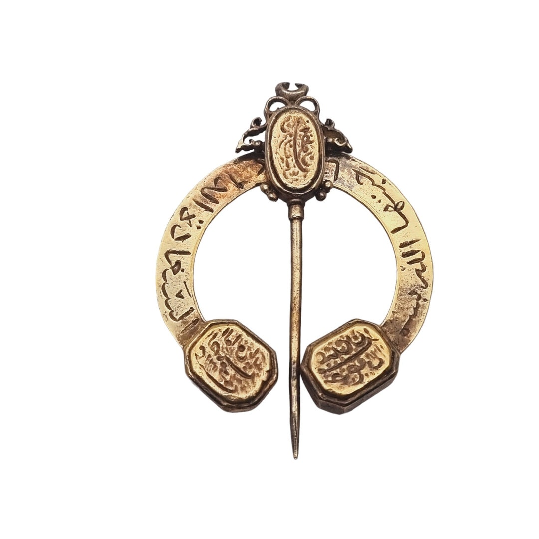 Antique Gilt Silver Fibula for Collectors, Original Chiseled Brooch for ...