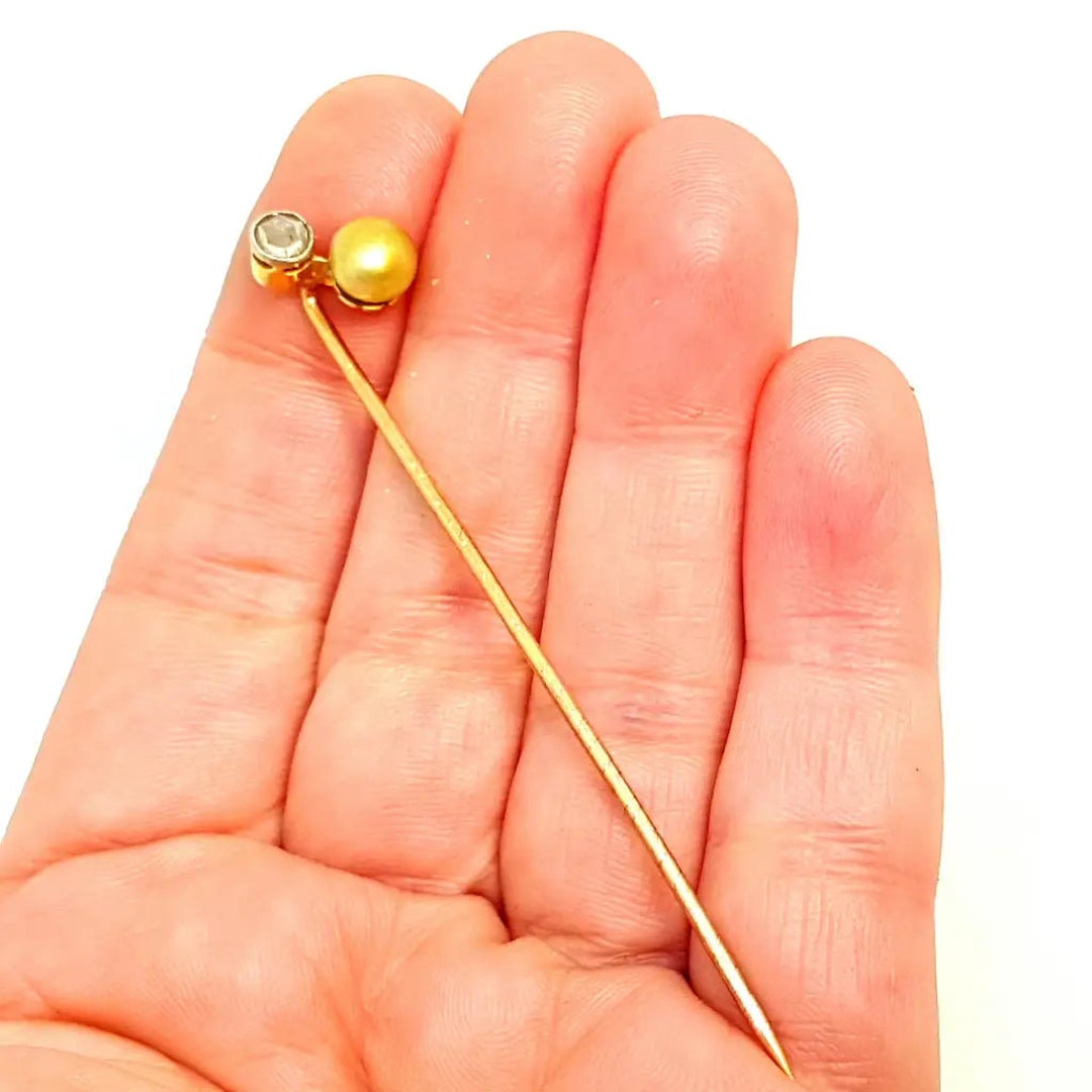 Antique Stick Pin Vintage, Gold Stick Pin Vintage, Edwardian Stick Pin ...