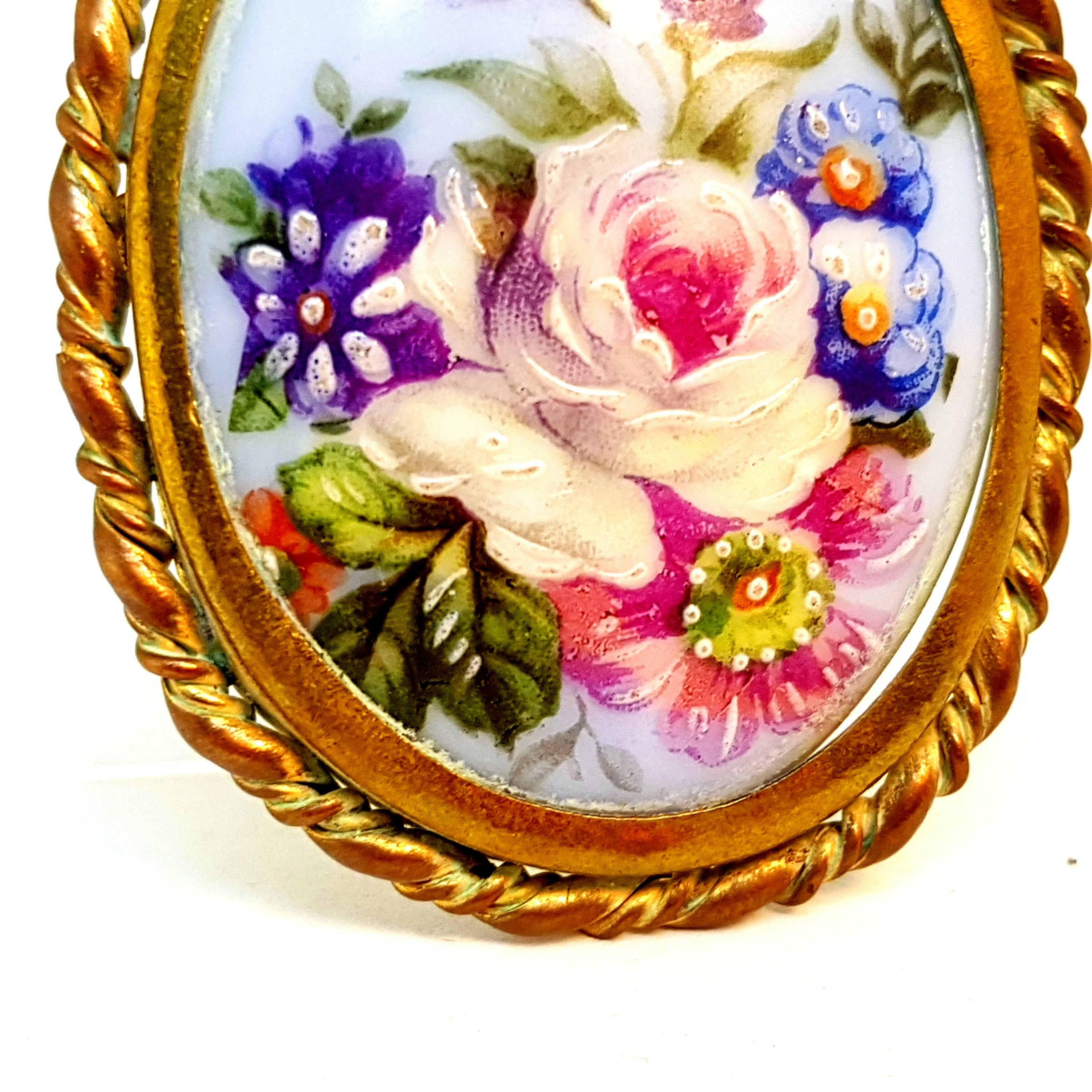 Vintage Brooch/limoges Brooch/french Brooch.limoges Porcelain - Etsy