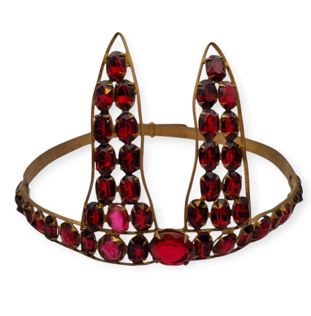 Antique Red 'vamp' Crown, Dramatic Femme Fatale Hair Accessory, 1910-20 ...