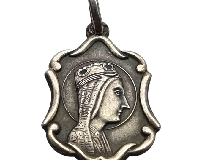 Antique Silver Religious Medal With the Black Madonna of Montserrat ...