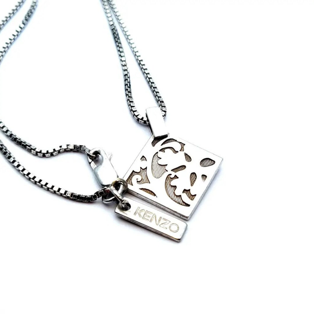 Kenzo Paris Sterling Silver Lariat Necklace, Silver Pendant, Kenzo ...