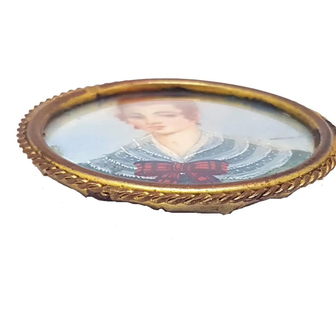 Victorian Miniature Hand Painted Lady Brooch Hand Painted Cameo Brooch ...