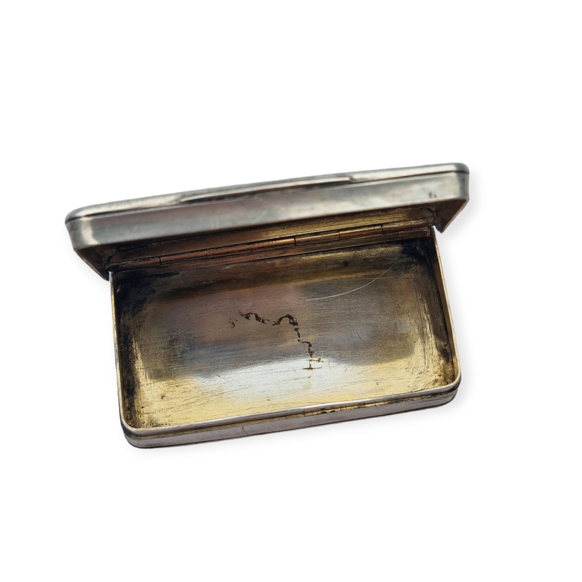 Antique French Solid Silver Snuff Box With Landscape Customs Scene ...