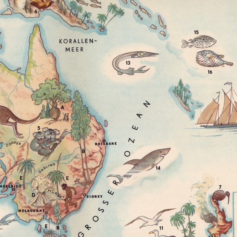 Vintage Map for Kids Illustrated Map for Kids Travel Theme - Etsy Canada