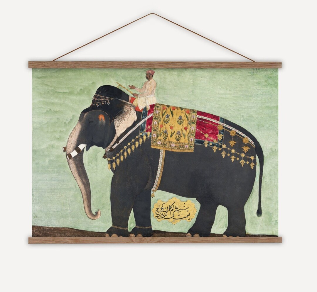 Elephant Wall Decor, Indian Elephant Wall Art, Elephant Rider, Indian ...