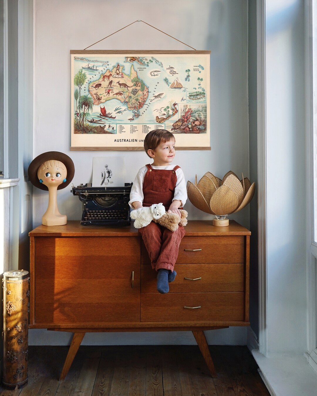 Vintage Map for Kids, Illustrated Map for Kids, Travel Theme Nursery ...