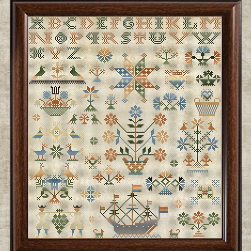 Antique 1818 Dutch Sampler Reproduction Cross Stitch Counted - Etsy