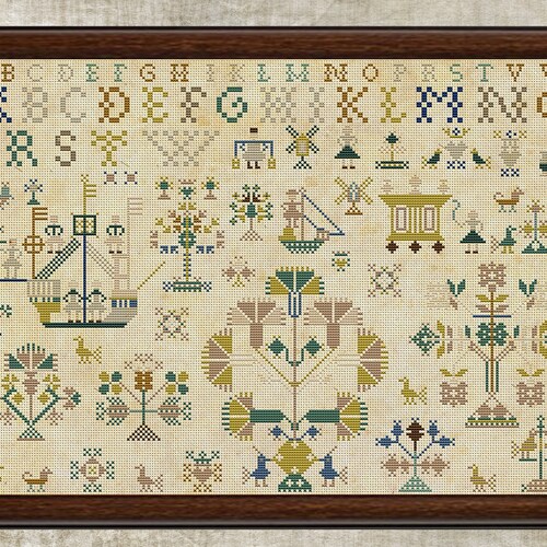 Antique 1818 Dutch Sampler Reproduction Cross Stitch Counted - Etsy