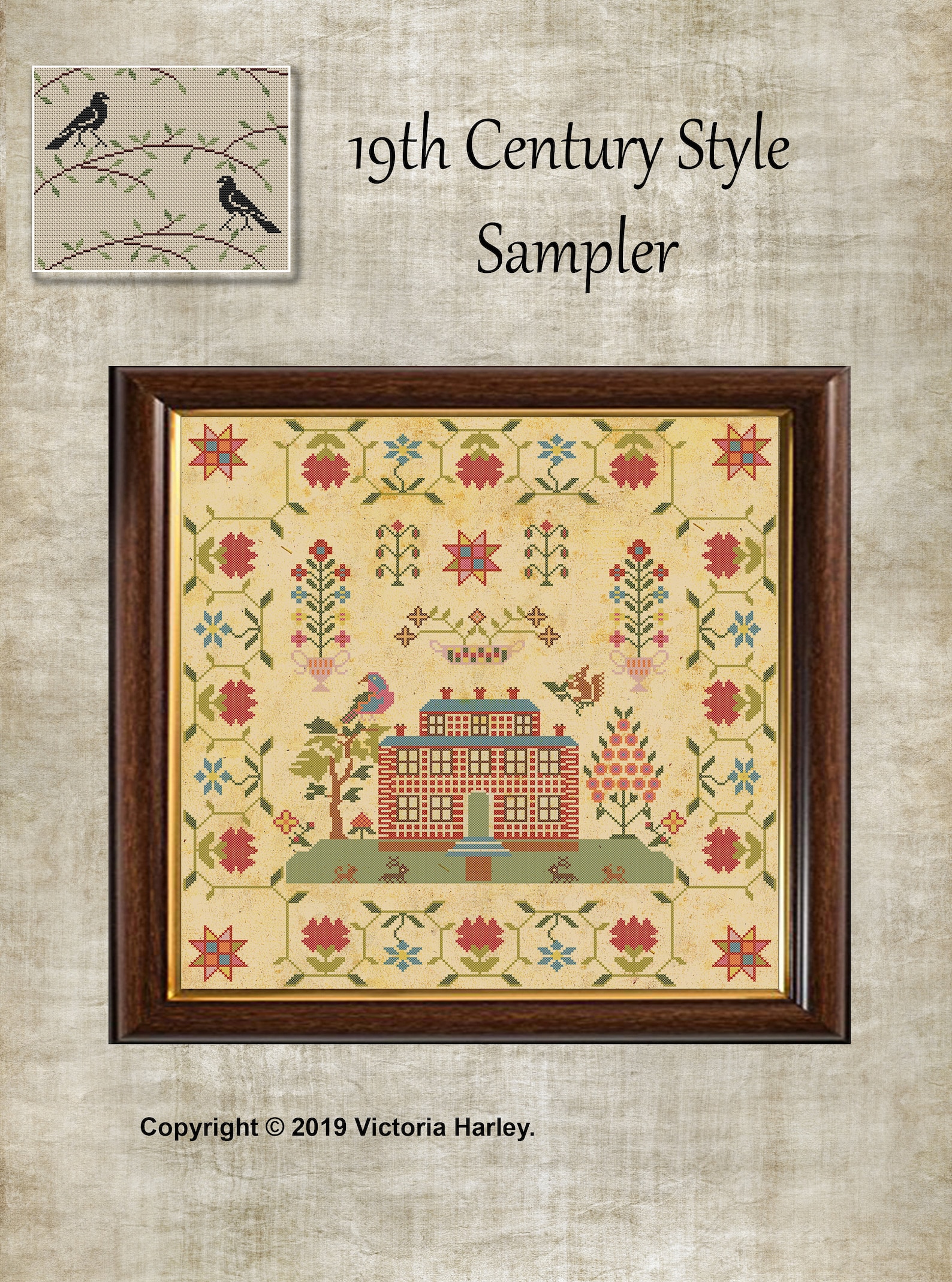 Antique English 1831 Sampler Reproduction Cross Stitch Counted Chart ...