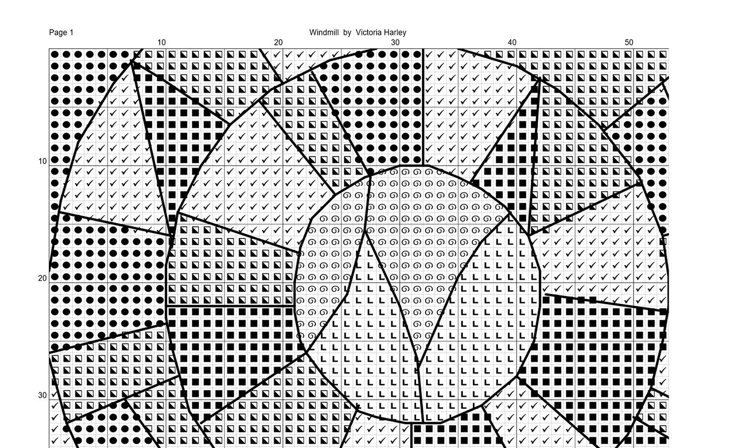 Cross Stitch Pattern Dutch Windmill in Autumn Colors PDF Instant ...