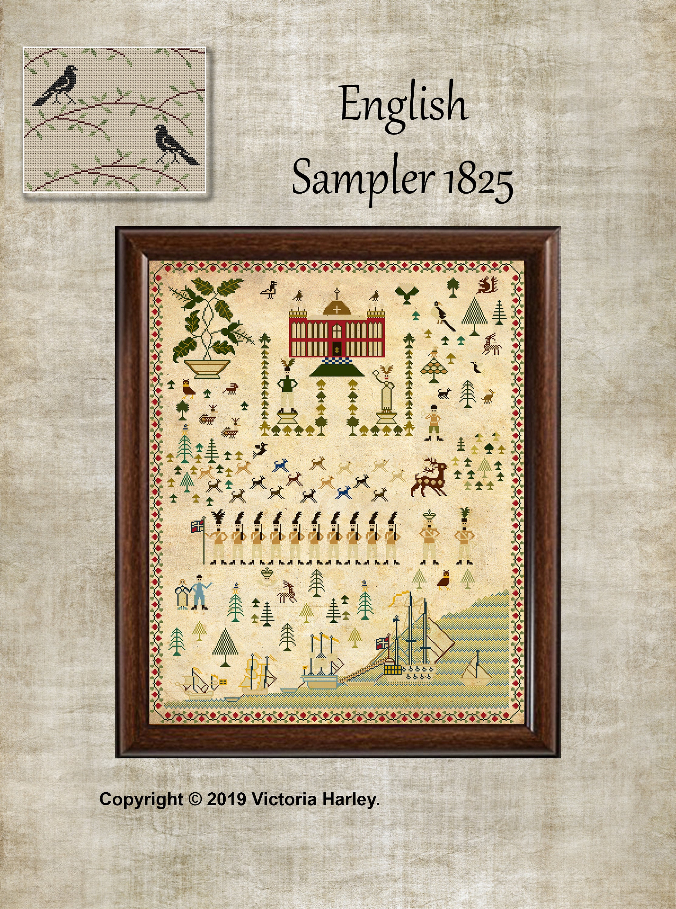 Antique 1825 English Sampler Reproduction Cross Stitch Counted - Etsy