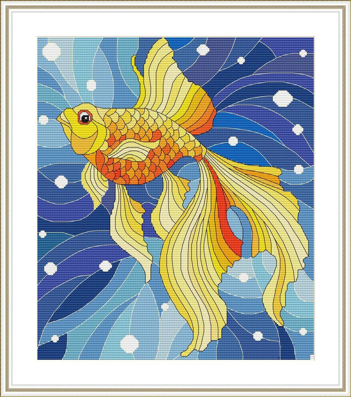Cross Stitch Pattern Gold Fish Counted Cross-stitch Chart PDF - Etsy
