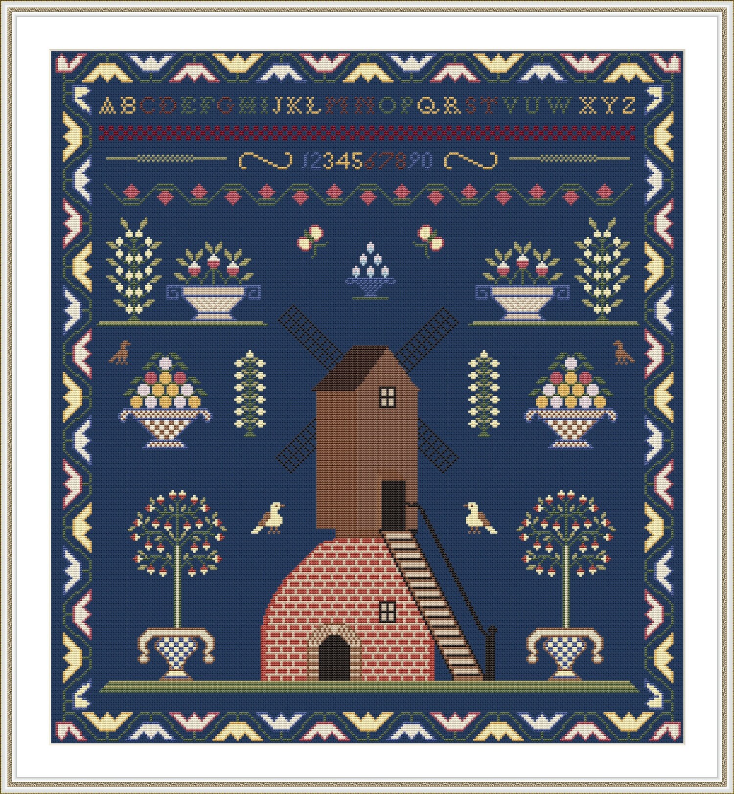 Antique French 1846 Mill Sampler Reproduction Cross Stitch - Etsy