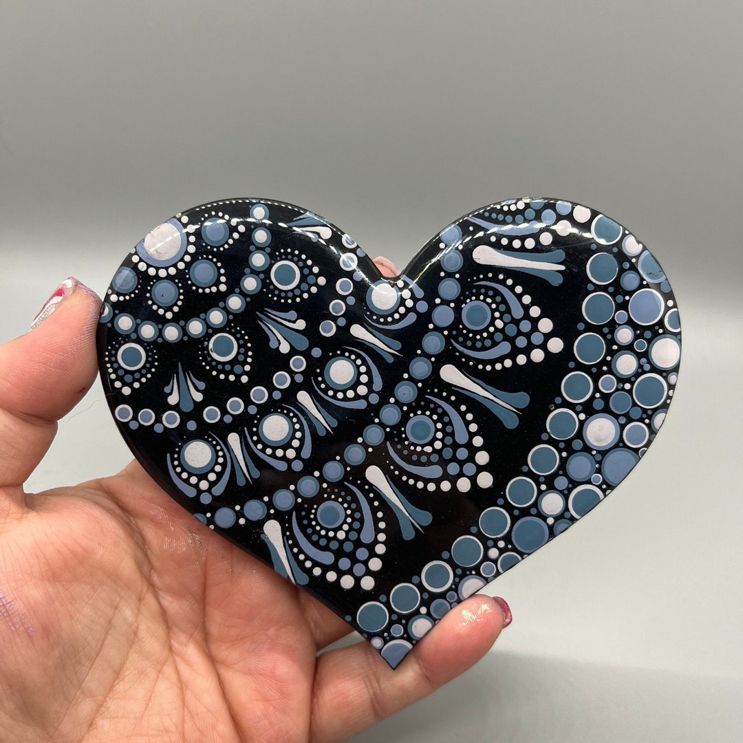 Hand Painted Mandala Heart Magnet Magnet Art Handmade Gift - Etsy