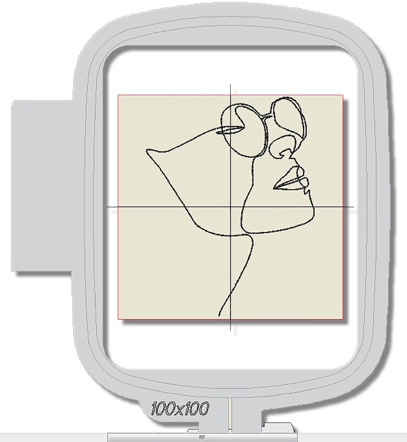 Face Line Art Machine Embroidery Line Art. Low Stitch Count. - Etsy