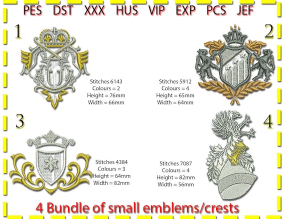 Crests Emblem Bundle 9 Embroidery Design Machine Embroidery - Etsy
