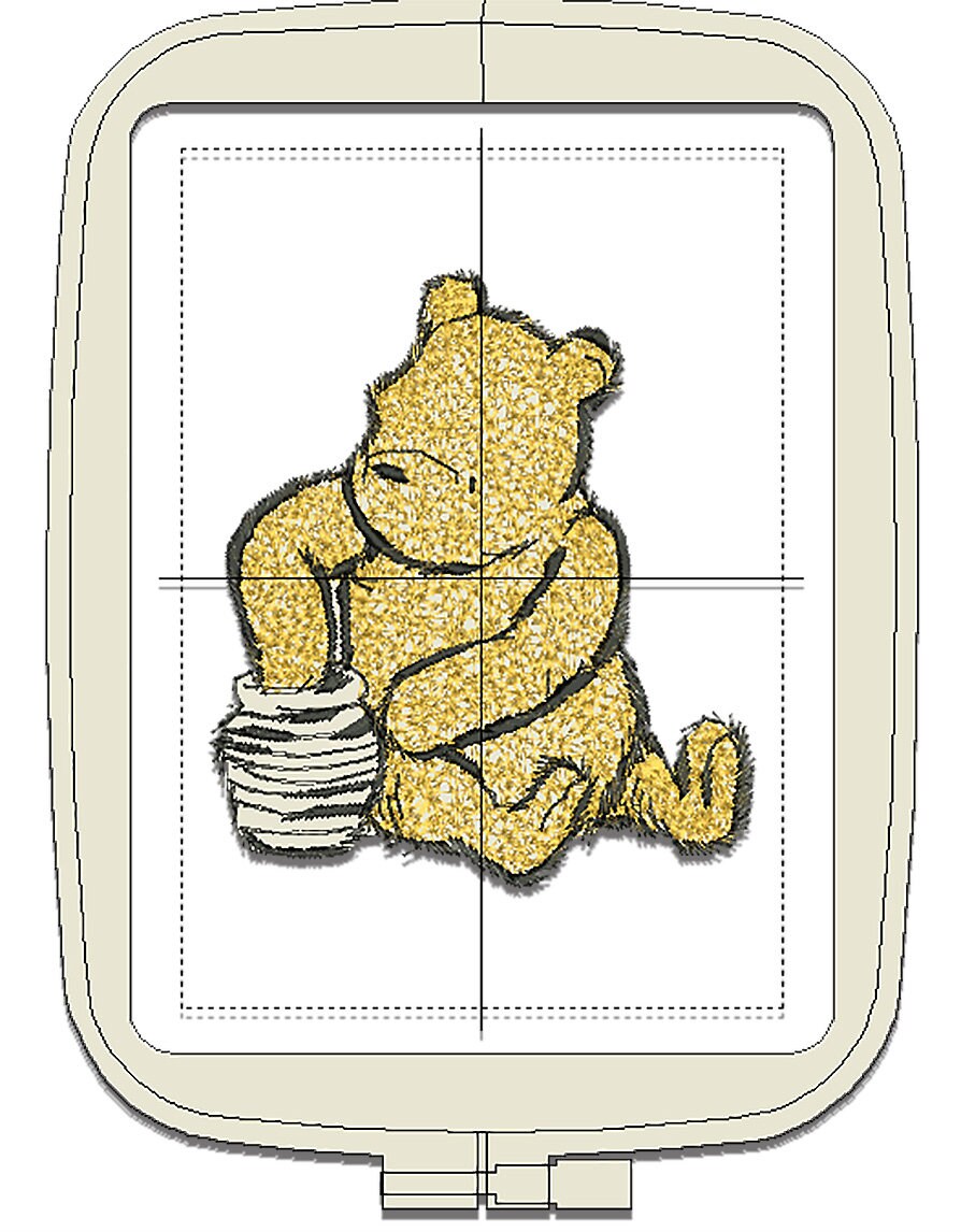 Classic Pooh Bear Embroidery Design: Hunny Pot, Furry Stitch (digital ...