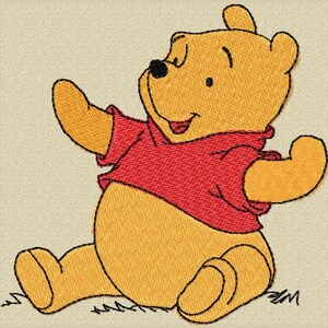Pooh Embroidery Design, Pooh Bear Machine Embroidery, Winnie. 3 Colour ...