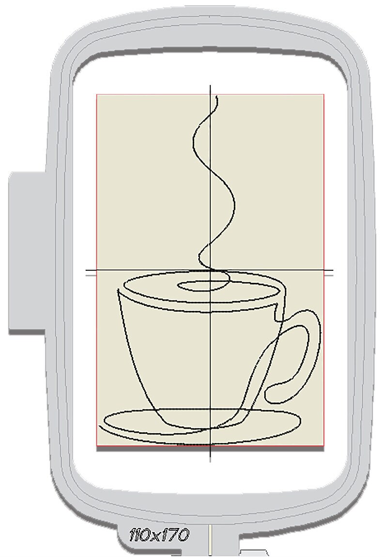 Cup Line Art Machine Embroidery Line Art. Low Stitch Count. 1 - Etsy