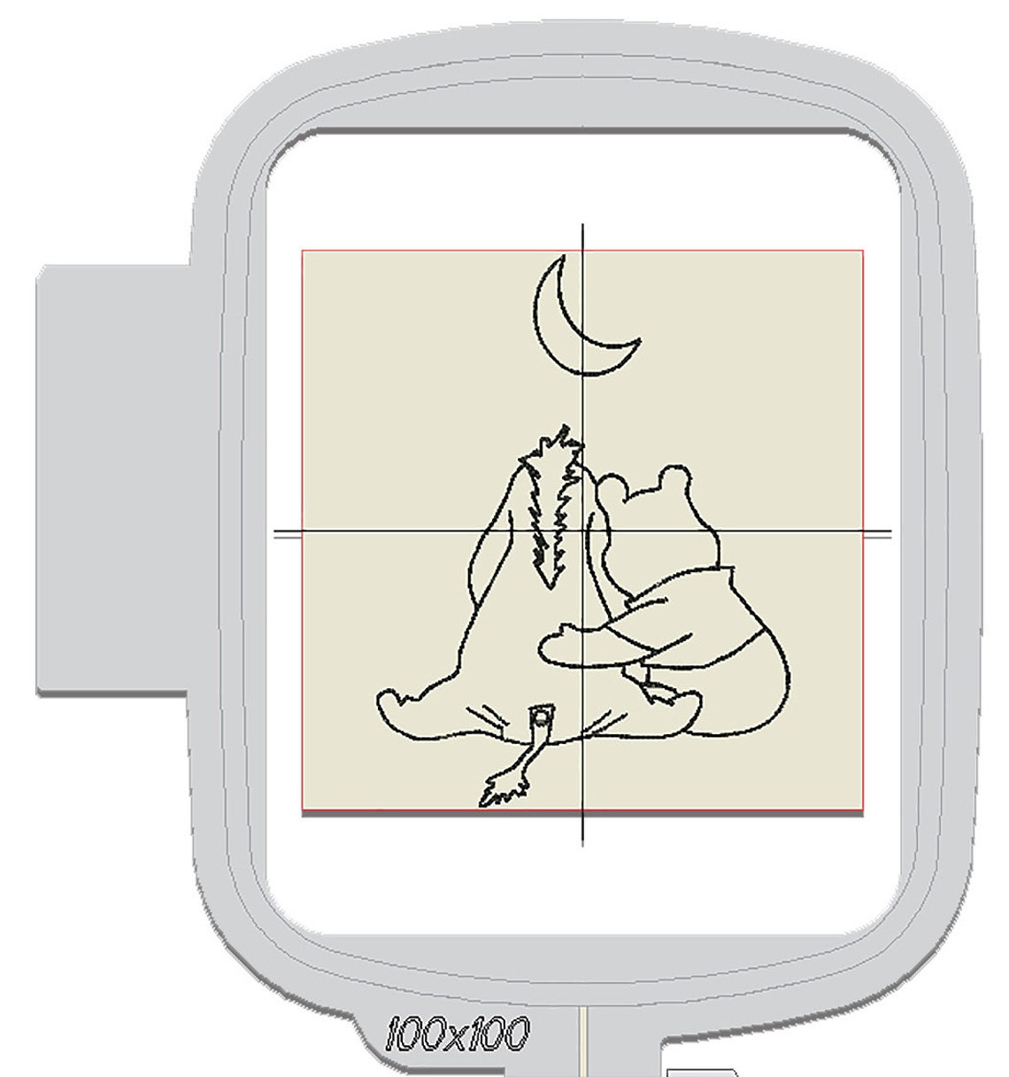 Pooh and Eeyore Hug Sketch Embroidery Design Machine - Etsy