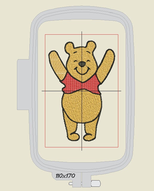 Pooh Embroidery Design Arms up Pooh Bear Machine Embroidery - Etsy