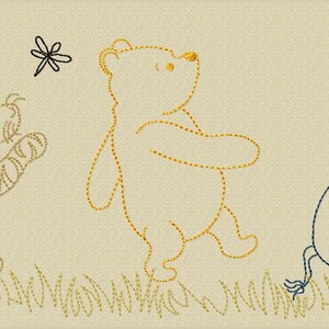 Pooh, Tigger & Eeyore Line Art Embroidery Design (digital Download) - Etsy