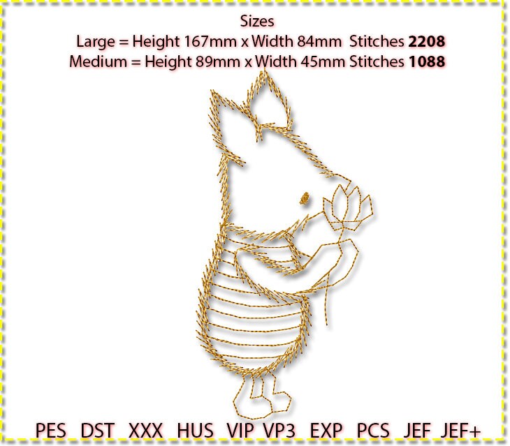 Piglet Outline. Embroidery Design Machine Embroidery Winnie - Etsy