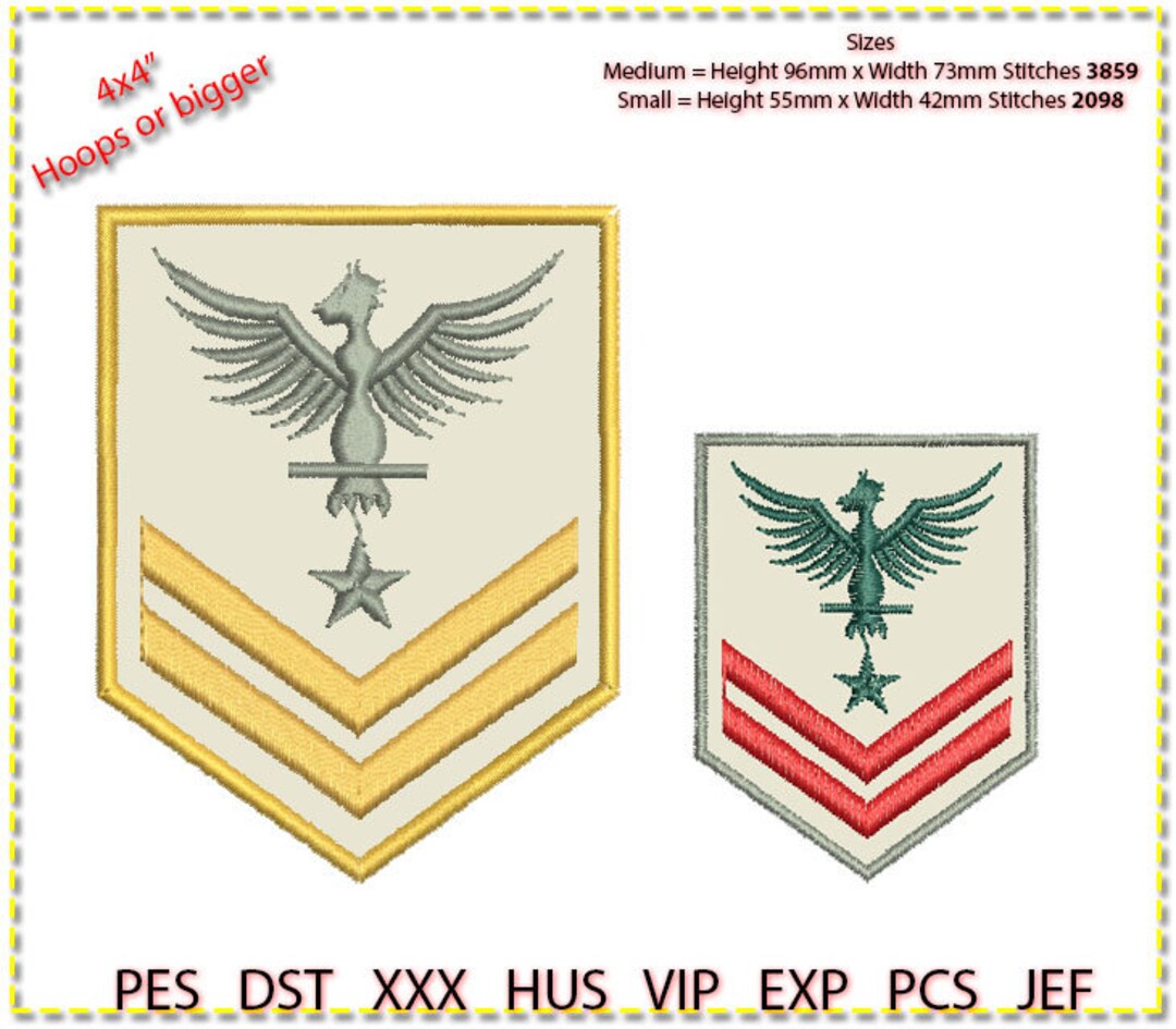 Military Emblem Embroidery Design, Motto Machine Embroidery, Low Stitch ...