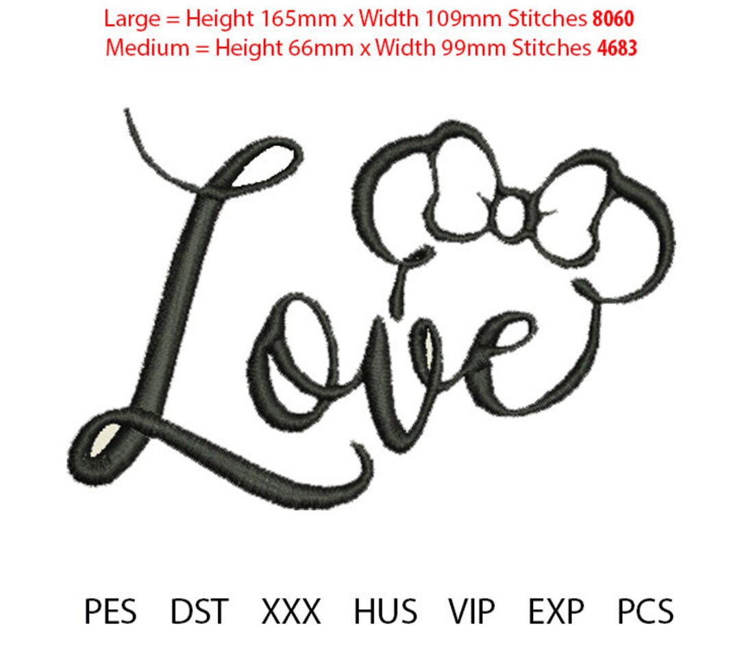 Minnie Mouse Embroidery Design, Minnie Mouse Machine Embroidery, Low ...