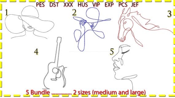 Bundle of Line Art. Sketch Embroidery Design Machine - Etsy