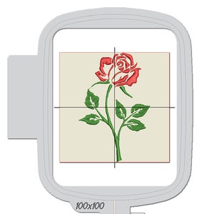 Rose Embroidery Design, Machine Embroidery, Low Stitch Count. 2 Colour ...