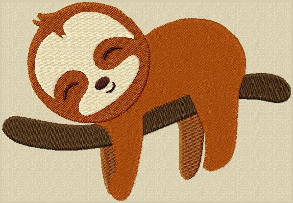 Sloth Embroidery Design Machine Embroidery 5 Colour. 2 Sizes - Etsy