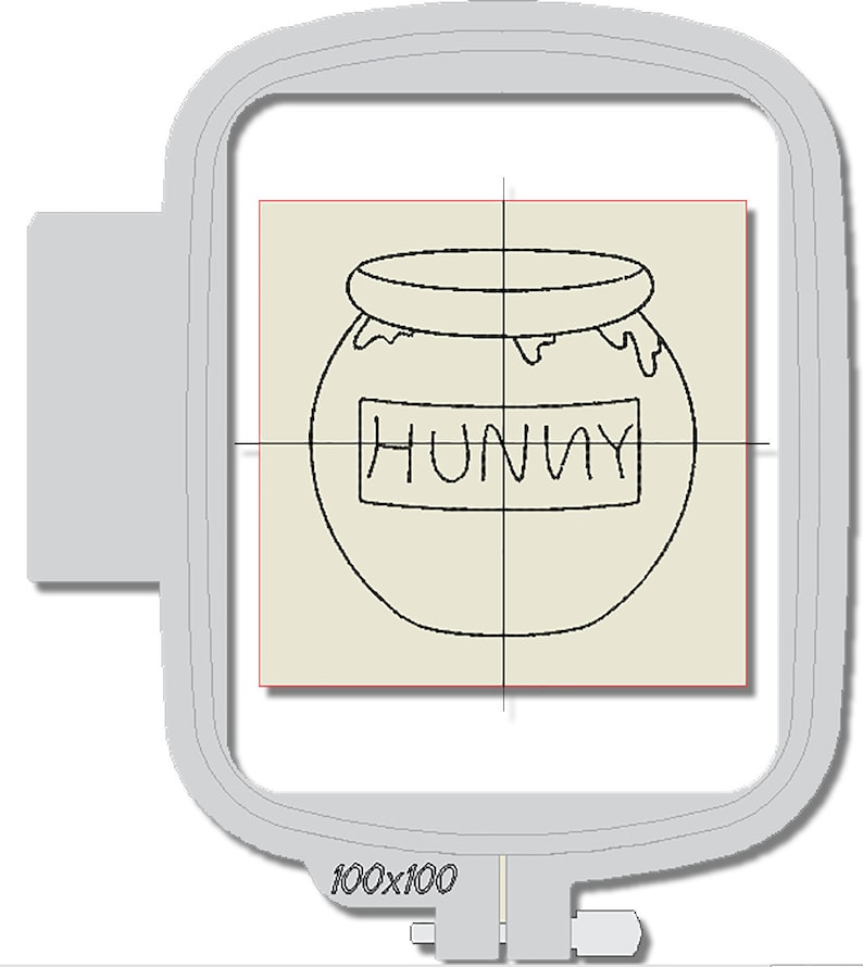 Hunny Pot Line Art Embroidery Design: Winnie the Pooh (digital Download ...